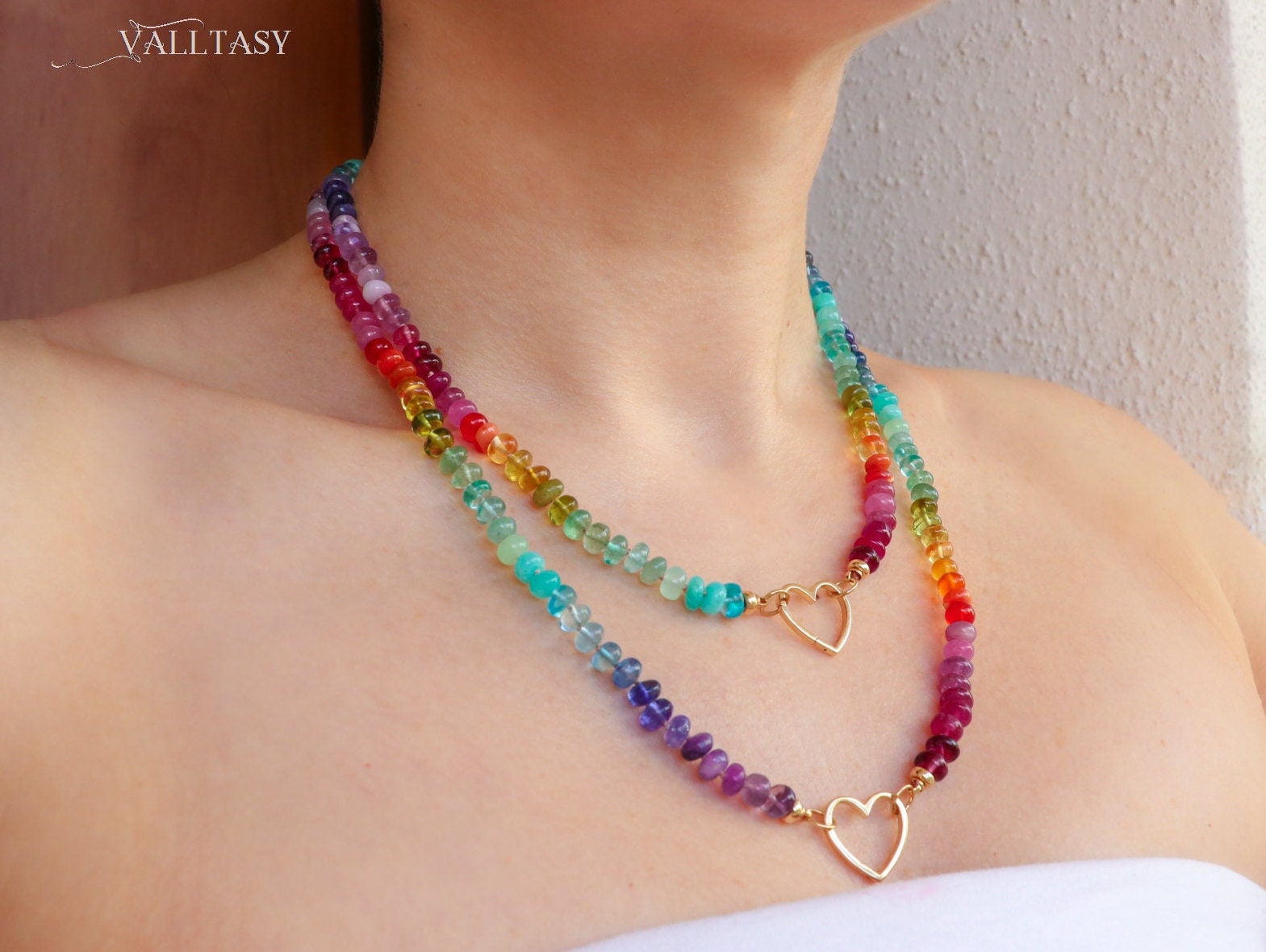 Solid Gold 14K Heart Connector - Valltasy
