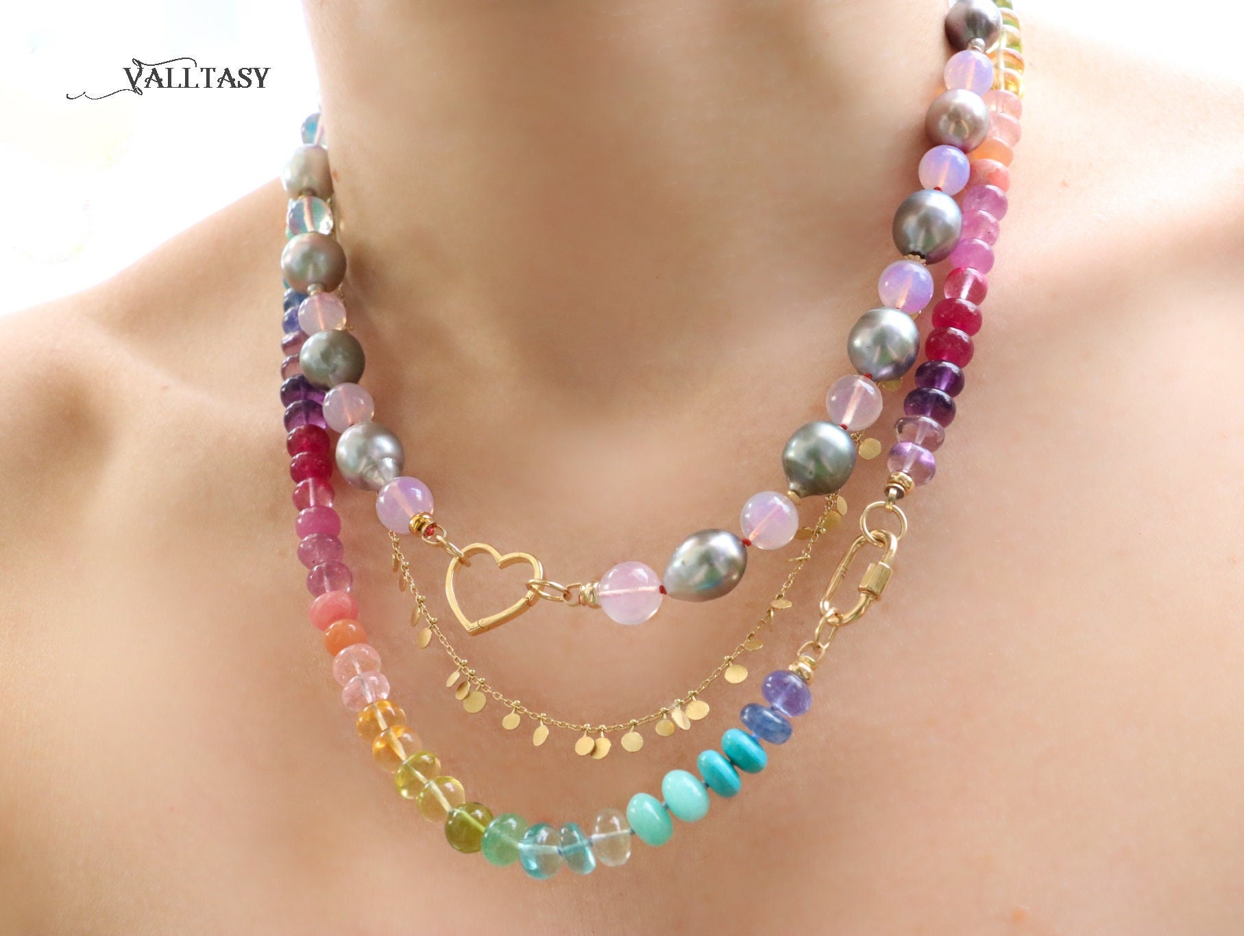 Solid Gold 14K Heart Connector - Valltasy