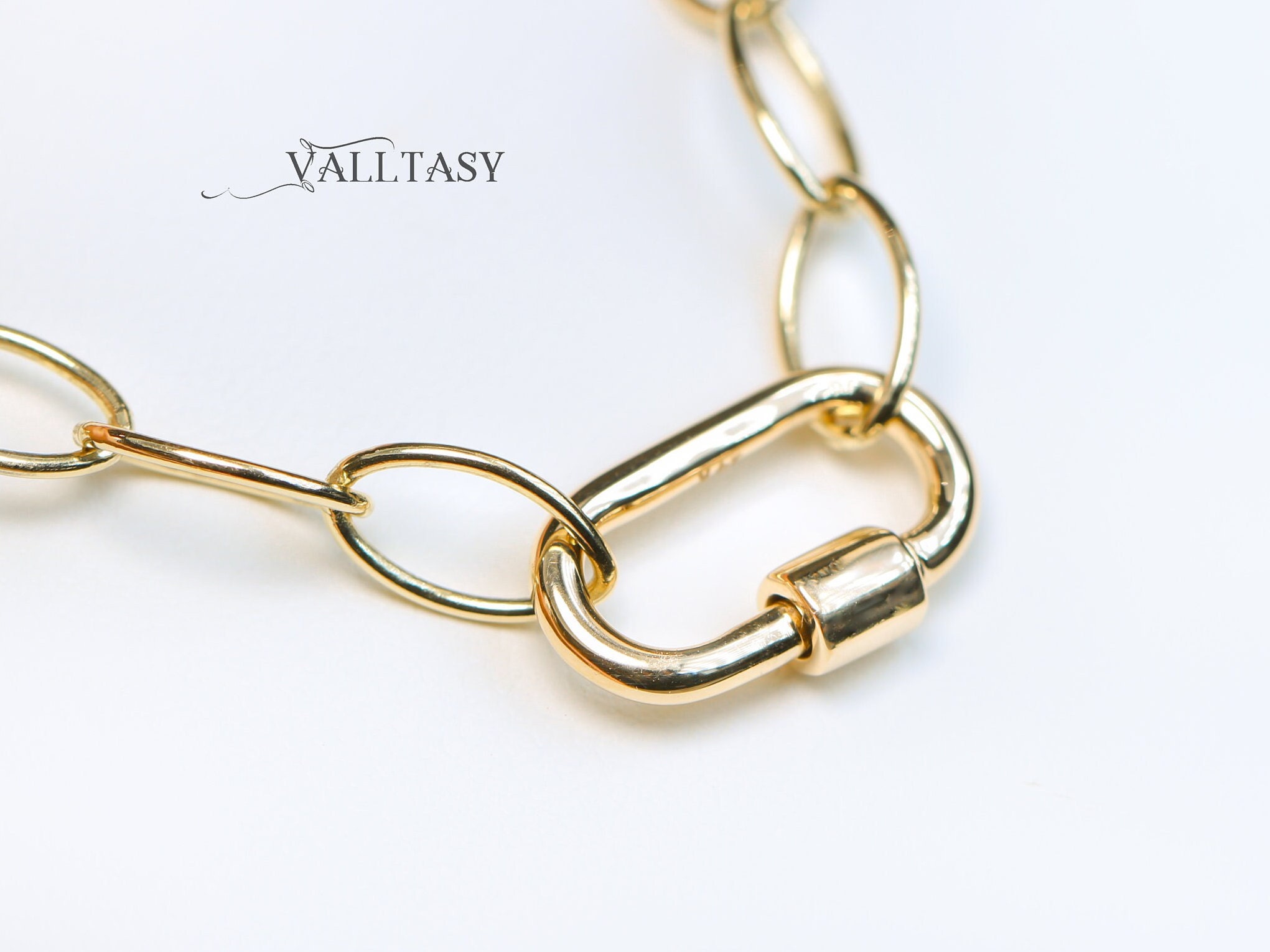 Solid Gold 14K Carabiner Connector - Valltasy