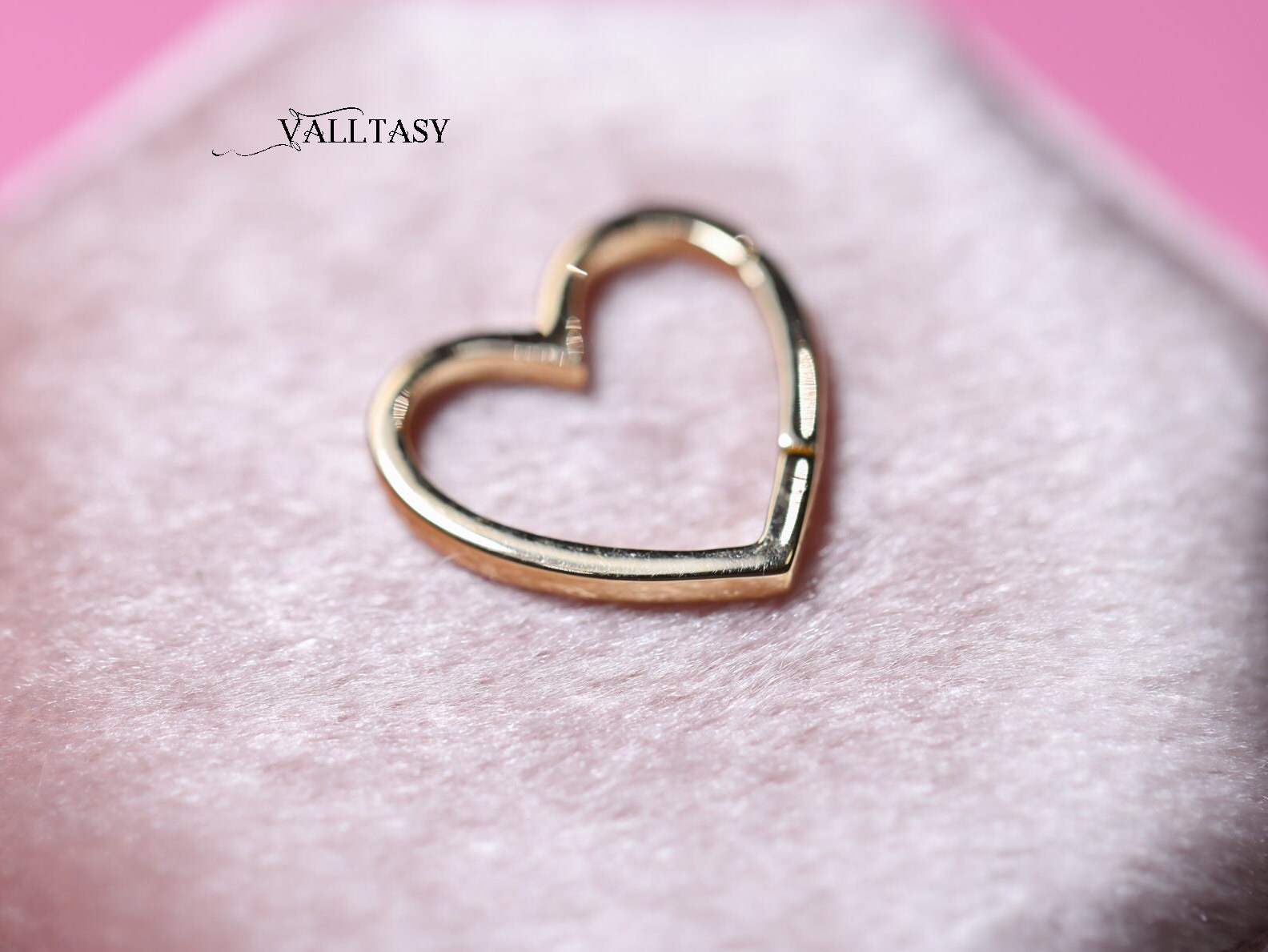 Solid Gold 14K Heart Connector - Valltasy